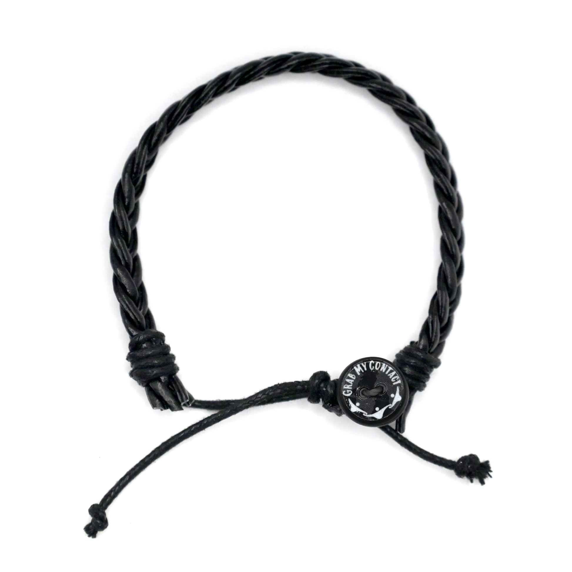 Smooth Black Leather Braid – Grab My Contact